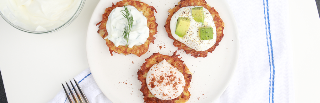 Latkes and Farmer Cheese Three Ways