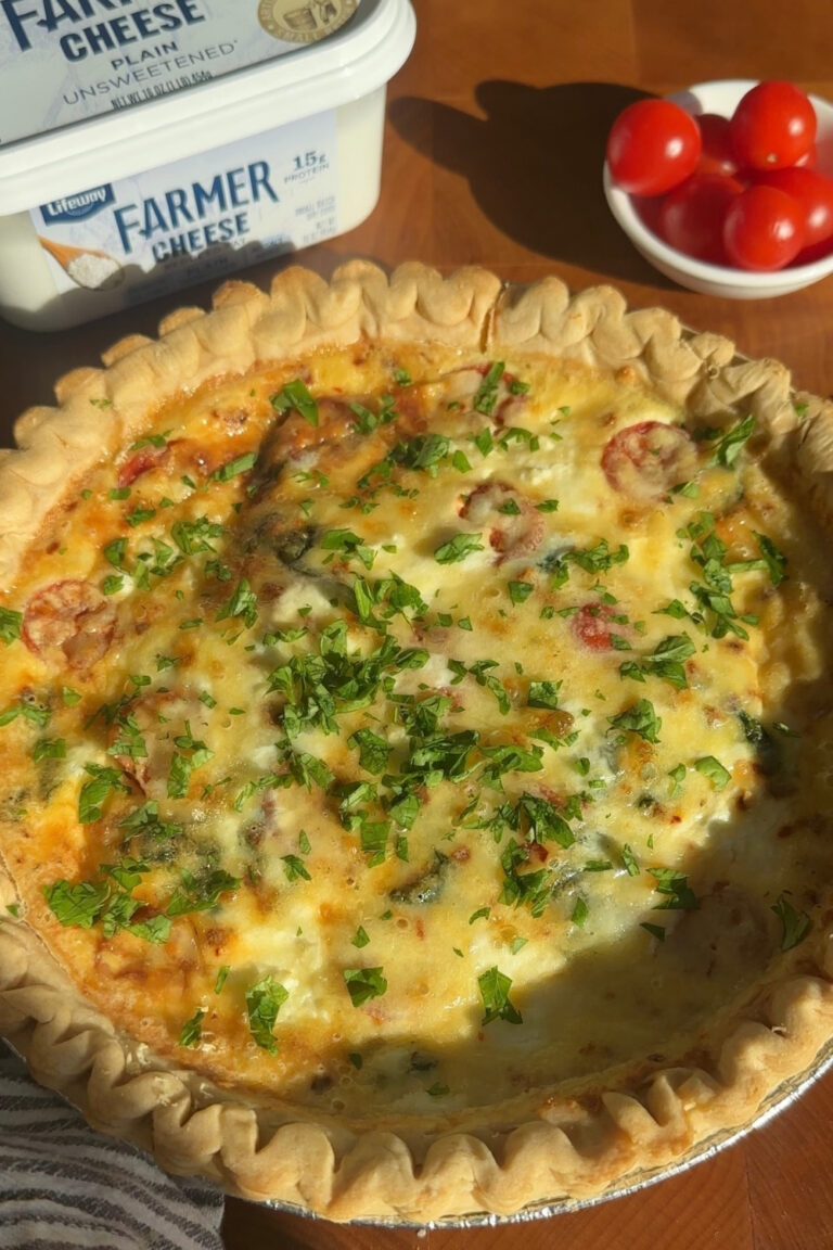 Farmer Cheese Quiche Florentine made with Lifeway - Lifeway Kefir