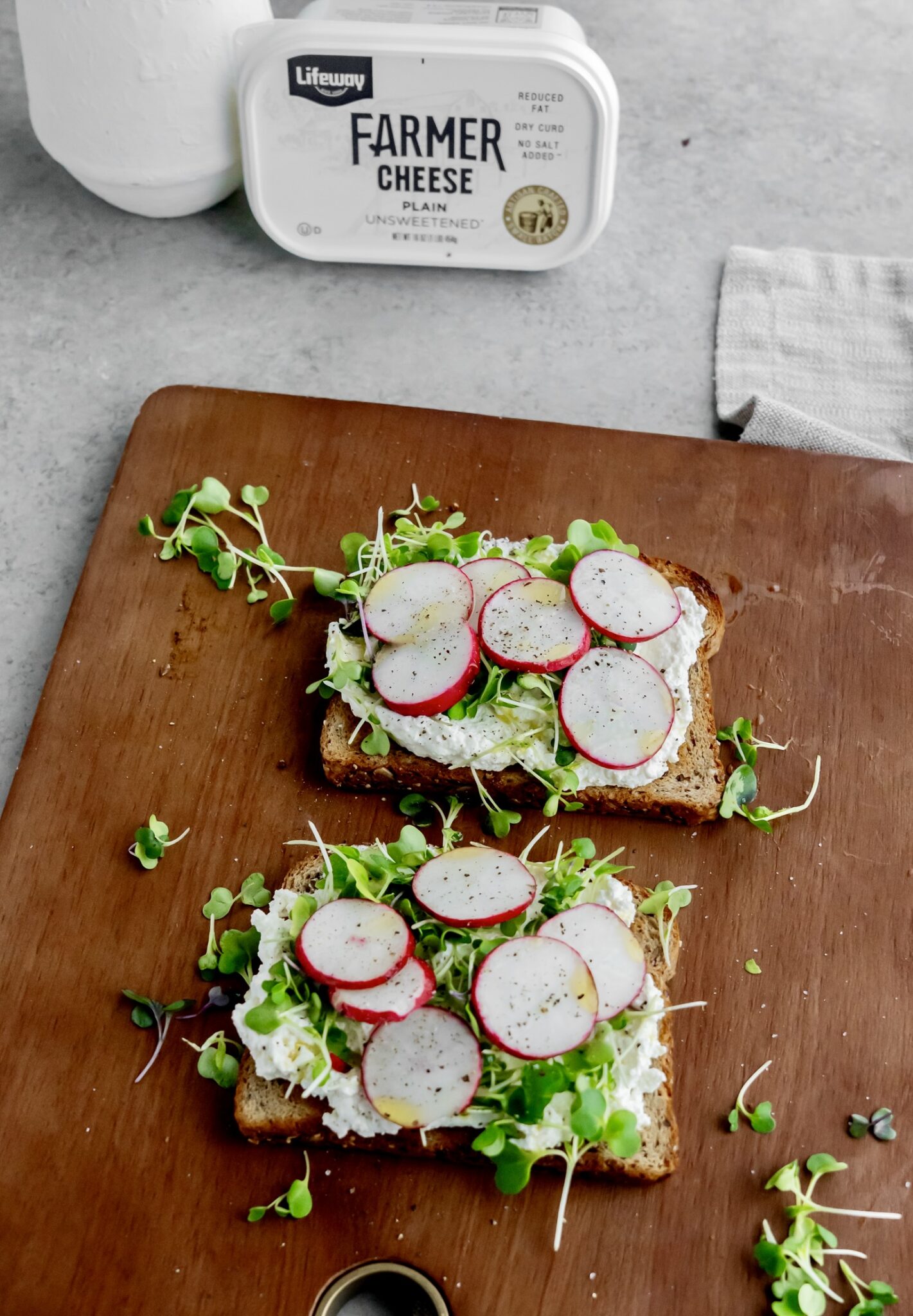 Radish and Microgreens Toast with Farmer Cheese - Lifeway Kefir